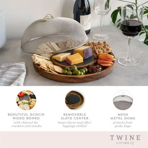 TWINE Modern Manor Cheese Board With Dome