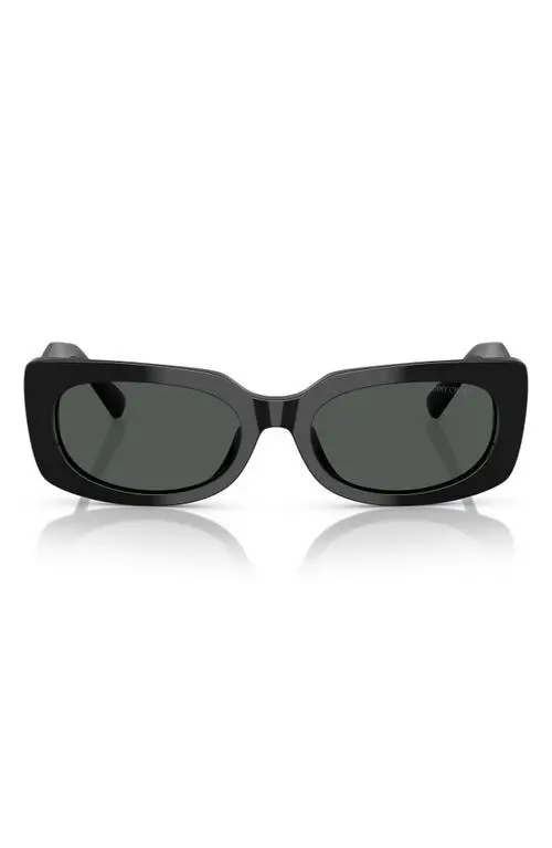 Jimmy Choo 54mm rectangle sunglasses Jimmy Choo Rectangular Sunglasses Gaya 8079O Black/Gold 54mm  main image 4