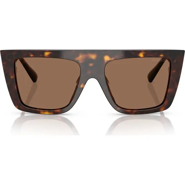 JIMMY CHOO 52mm Rectangular Sunglasses - Havana Brown