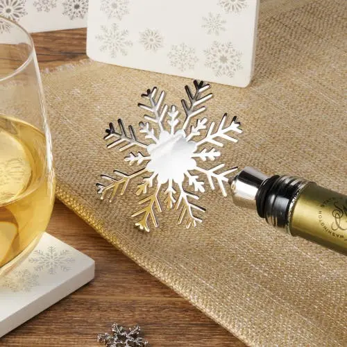 TWINE Holiday Snowflake Bottle Stopper