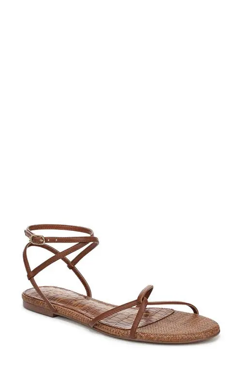 Sam Edelman Ellina Ankle Strap Sandals - Rich Cognac