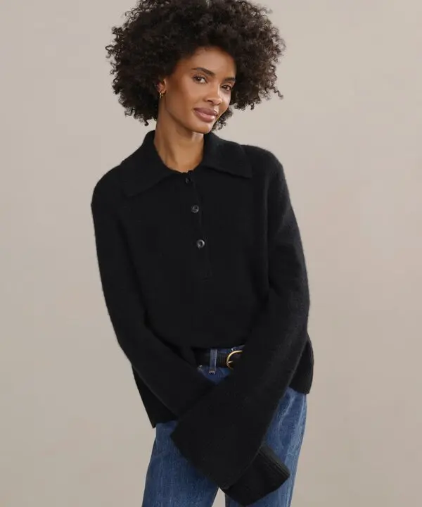 Jenni Kayne Cashmere Stevie Polo - Black