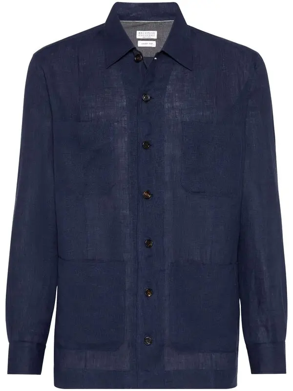Brunello Cucinelli Linen Shirt - Blue