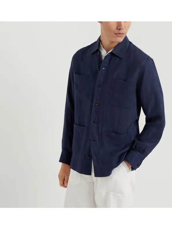 Brunello Cucinelli Linen Shirt - Blue