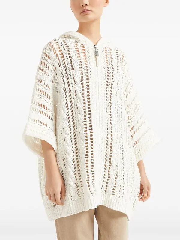Brunello Cucinelli Cable-knit Cardigan - White
