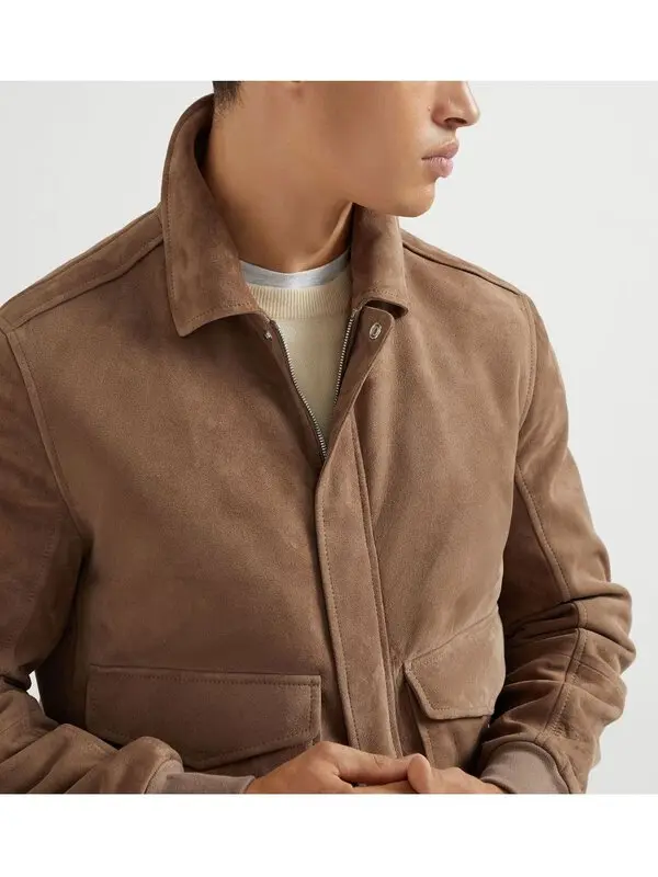 Brunello Cucinelli Aviator Jacket - Brown
