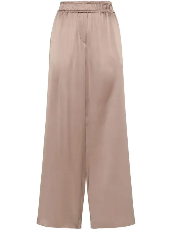 Brunello Cucinelli Silk-satin Trousers - Neutrals