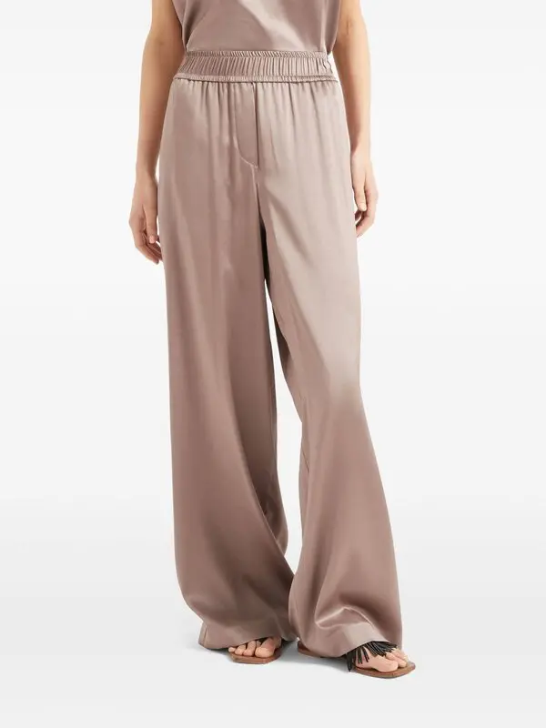 Brunello Cucinelli Silk-satin Trousers - Neutrals