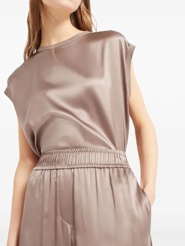 Brunello Cucinelli Silk-satin Trousers - Neutrals
