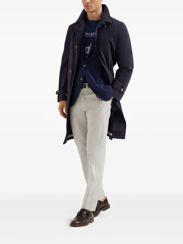 Brunello Cucinelli Single-breasted Trenchcoat - Blue