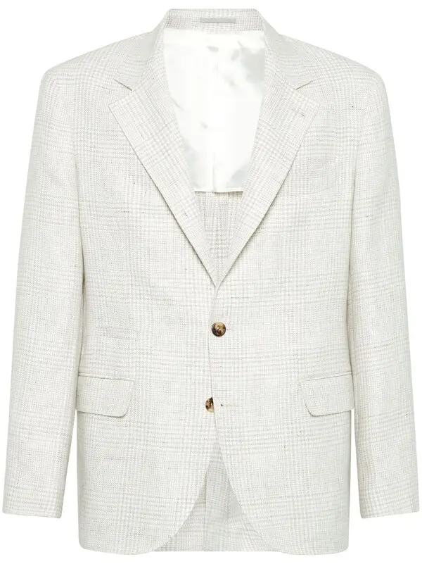 Brunello Cucinelli Checked-pattern Blazer - Neutrals