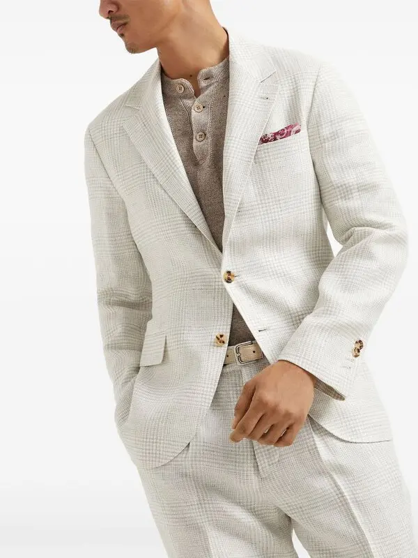 Brunello Cucinelli Checked-pattern Blazer - Neutrals