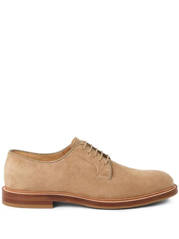 Brunello Cucinelli Suede Derby Shoes - Brown