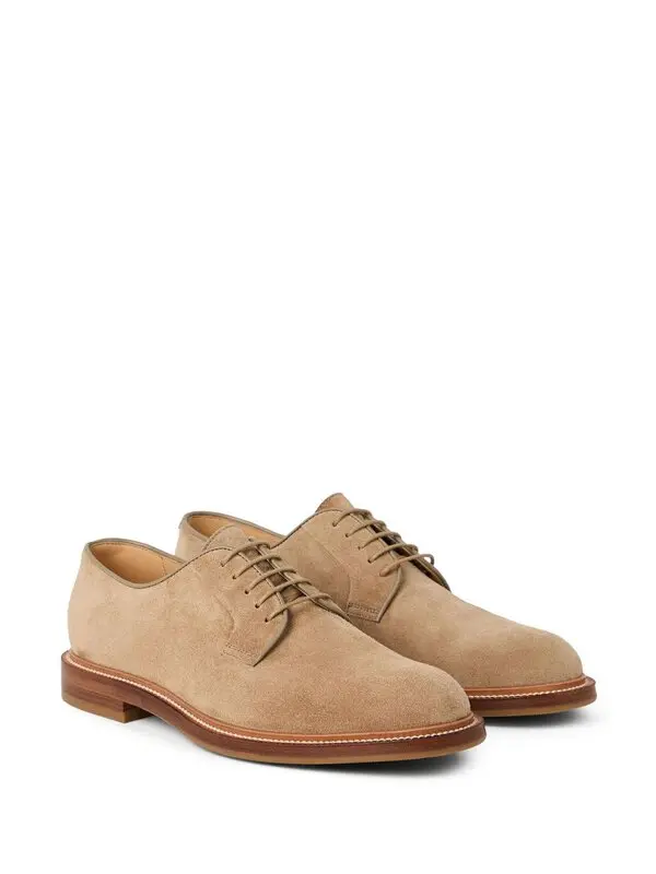 Brunello Cucinelli Suede Derby Shoes - Brown