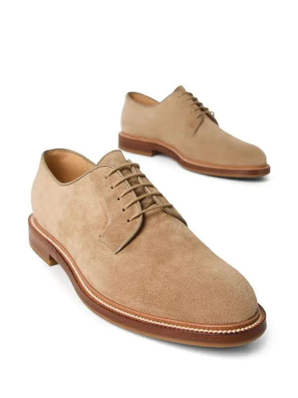 Brunello Cucinelli Suede Derby Shoes - Brown