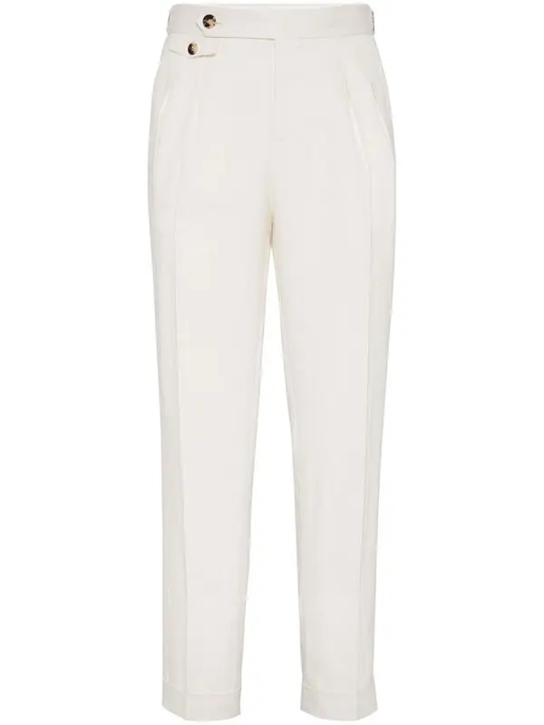 Brunello Cucinelli Twill Tailored Trousers - Neutrals