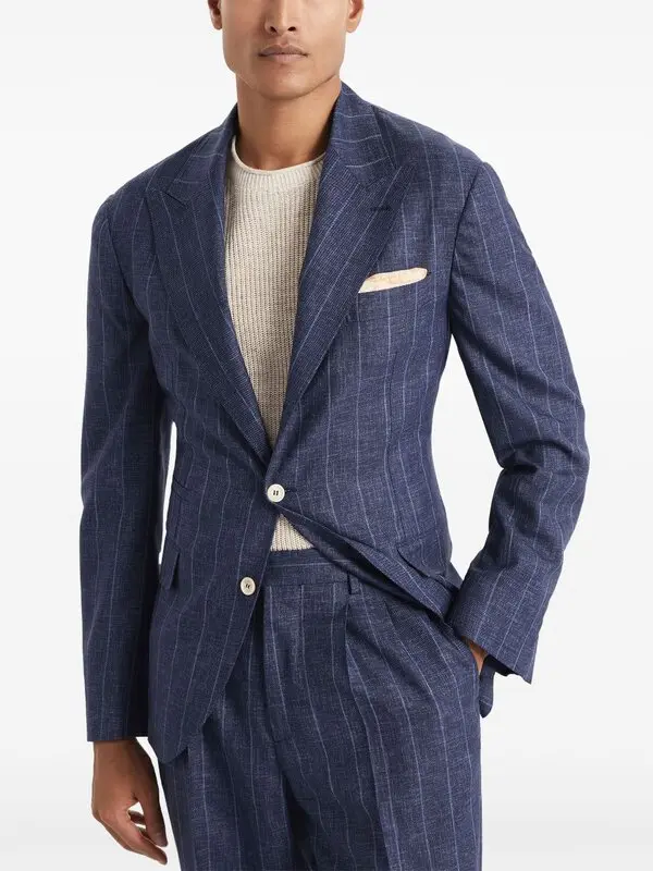 Brunello Cucinelli Virgin Wool Blazer - Blue