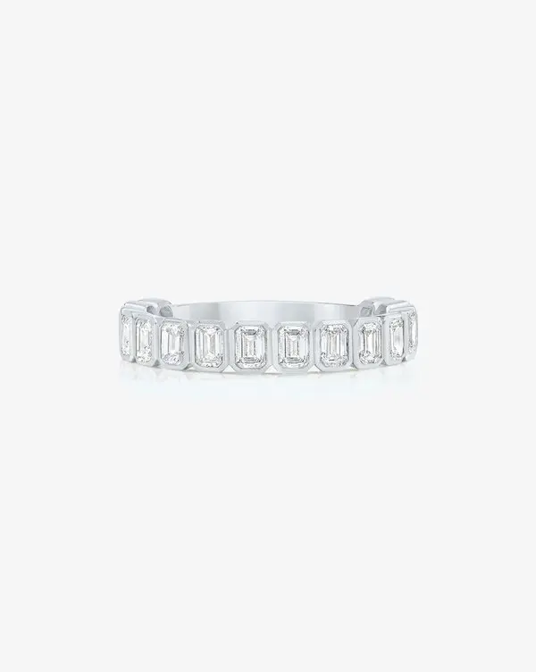 Ring Concierge Emerald Bezel Band Wedding Band - Platinum