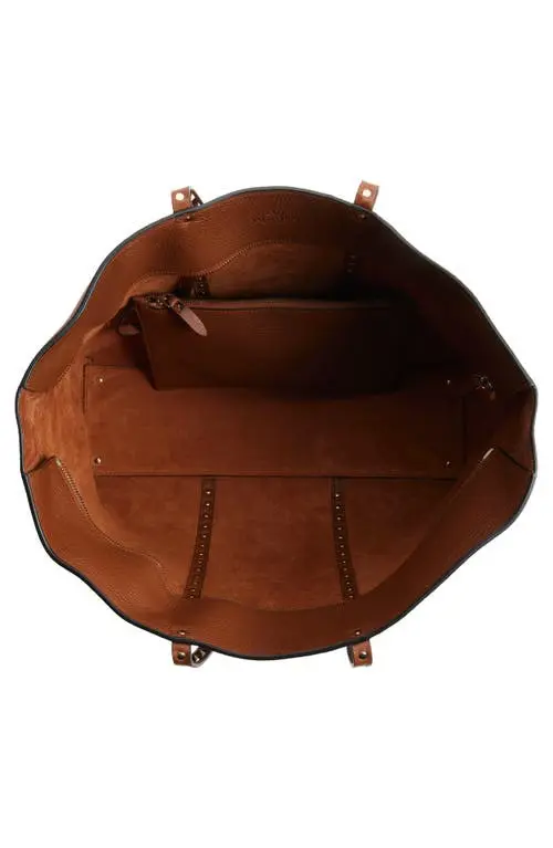 Valentino Garavani Rockstud Leather Tote - Saddle