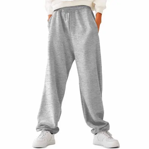 DALIX Ghost Embroidered Fleece Sweats Pants - Athletic Heather