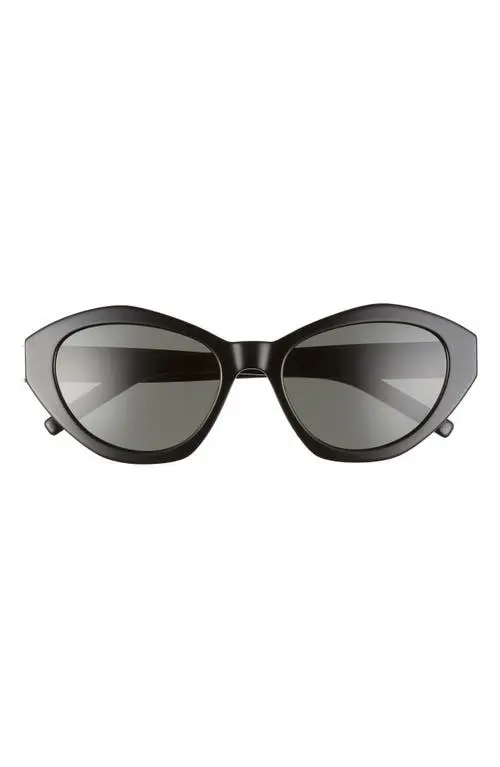Saint Laurent 54mm Irregular Cat Eye Sunglasses - Black/grey