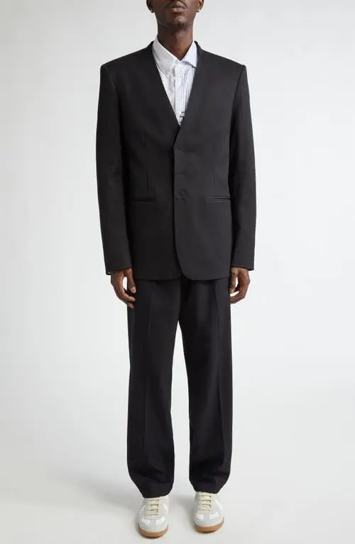 MAISON MARGIELA Collarless Raw Edge Suit Jacket