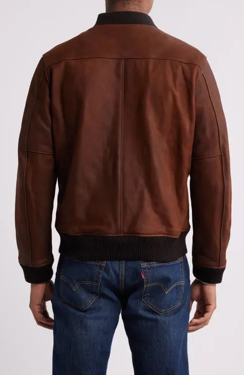 THE FRYE COMPANY Classic Leather Bomber Jacket