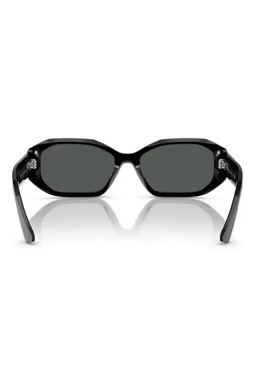 JIMMY CHOO 56mm Oval Sunglasses - Black/crystal Jet/dark Grey