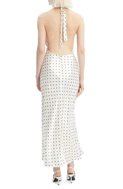 Bardot Polka Dot Halter Midi Dress In Ivory Spot - 66% Off | Editorialist
