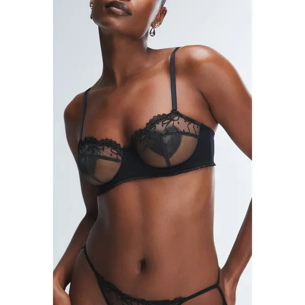 SAVAGE X FENTY Loveline Balconette Bra - Black Caviar