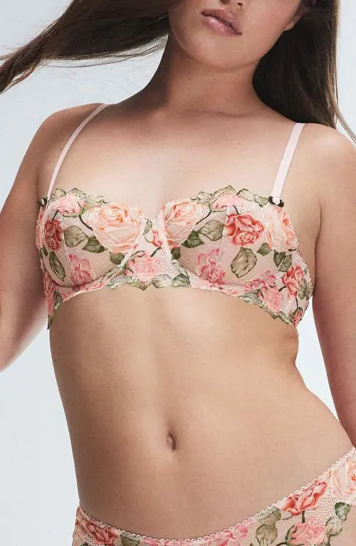 SAVAGE X FENTY Les Roses Underwire Unlined Balconette Bra - Porcelain Pink