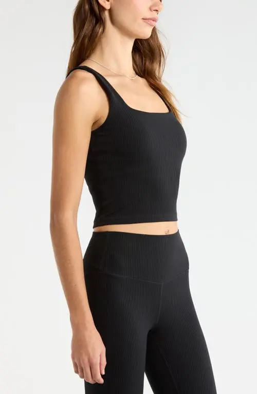 Zella Thrive Rib Bra Tank - Black