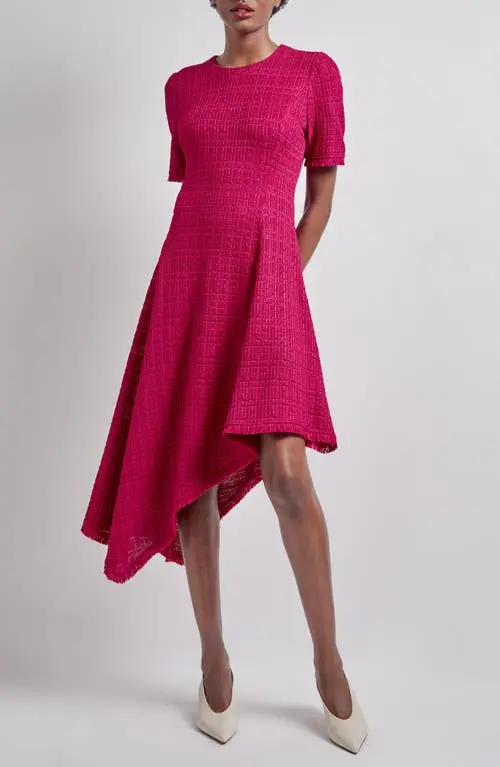 green emerald velvet dress Fit & Flare Raised Linear Stitch Midi Dress Dark Ivy/Black / XXL main image 0