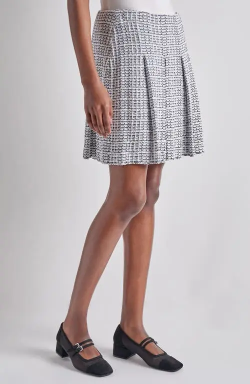 Misook Tweed Pleated A-line Skirt