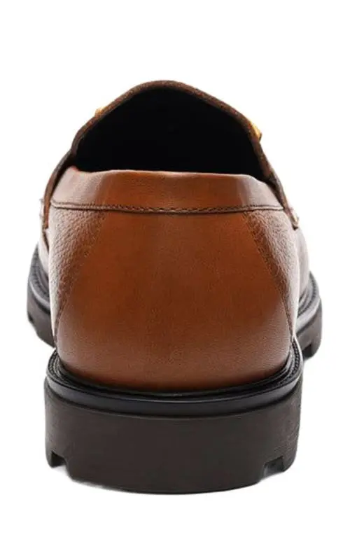 A. VEER Chris Leather Loafers With Buckle And Lug Sole - Tan