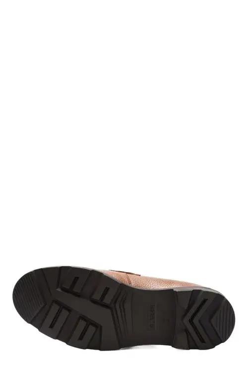 A. VEER Chris Leather Loafers With Buckle And Lug Sole - Tan