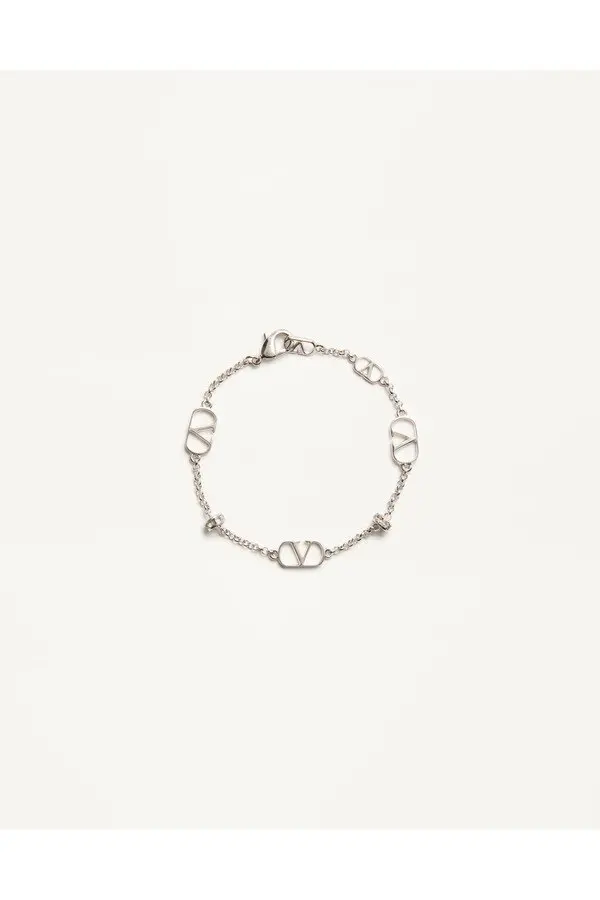 Valentino Garavani Vlogo Signature Metal And Crystal Bracelet - Natural