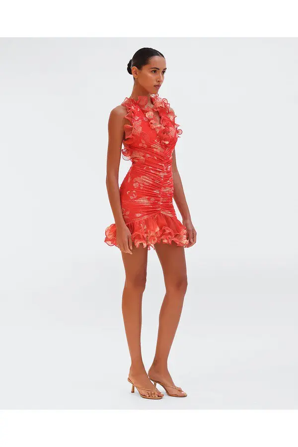 open lace back dress CMZ2005 Women's Sexy Wrap V Neck Tie Knot Ruffle Short Dress Short Bell  Sleeve Floral Mini Dress with Belt 72017 (Red Flower, x_s) at Amazon  Women's Clothing store main image 0