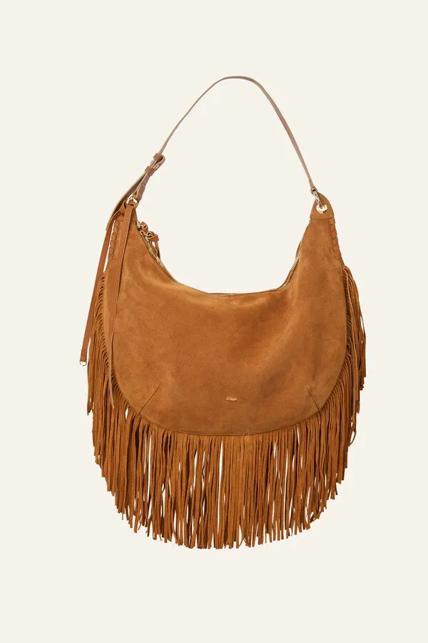 Ba&sh Swing Fringed Leather Bag - Brown