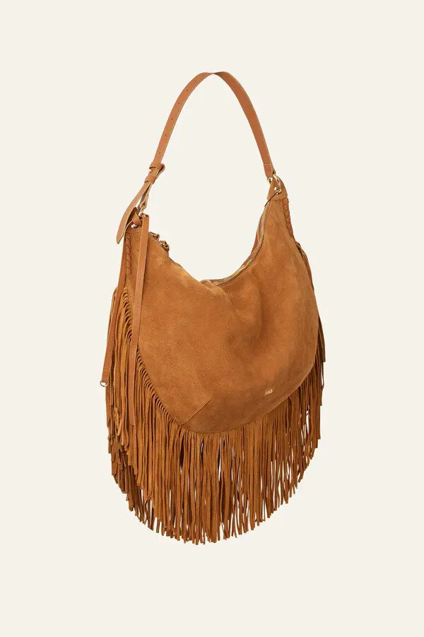 Ba&sh Swing Fringed Leather Bag - Brown