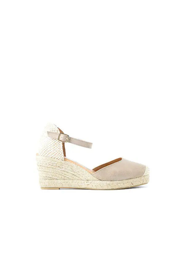MENINA STEP Jimena Medium Strap Wedges - Natural