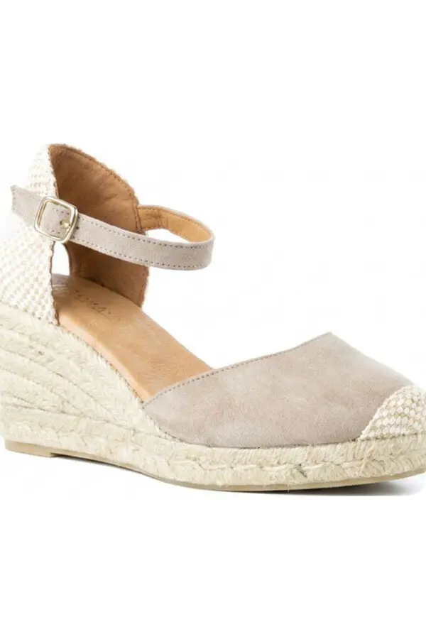 MENINA STEP Jimena Medium Strap Wedges - Natural