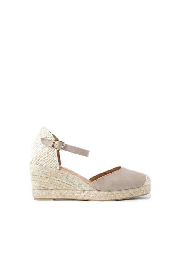 MENINA STEP Jimena Mid Strap Espadrille Wedge - Natural