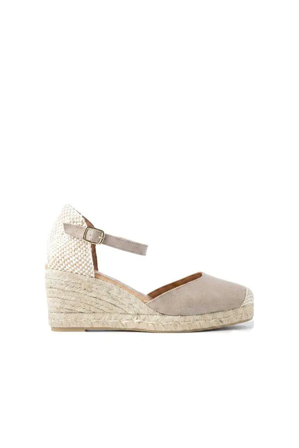 MENINA STEP Jimena Mid Strap Espadrille Wedge - Natural