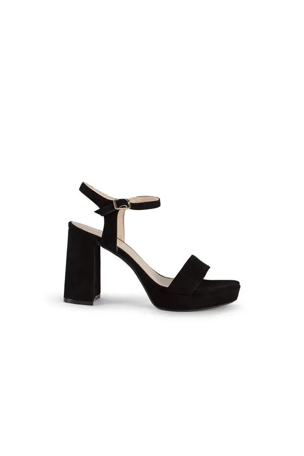 MENINA STEP Pietra Suede Sandals - Black