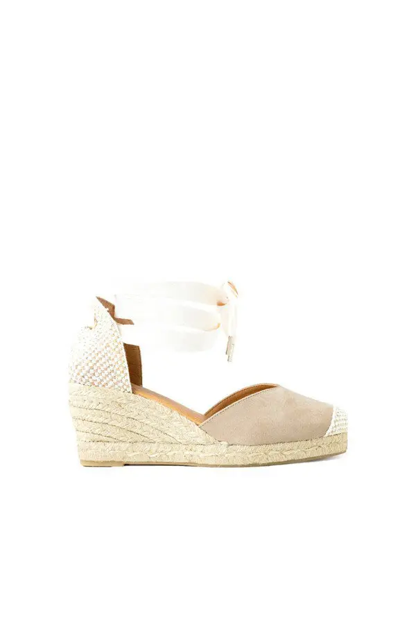 MENINA STEP Jimena Mid Laces Wedges - Natural