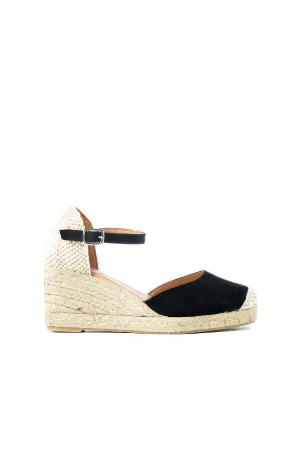 MENINA STEP Jimena Mid-strap Wedges - Black