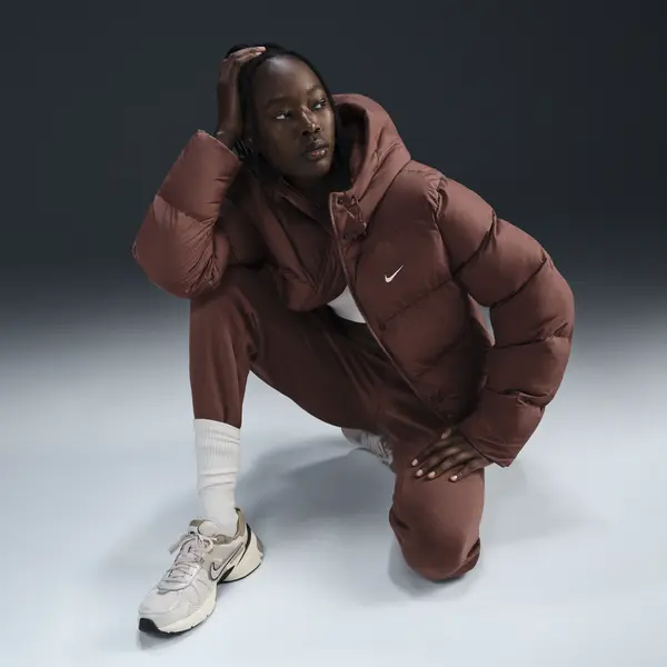 Nike Metro Puffer Therma-Fit Loose Hooded Jacket In Brown - 35