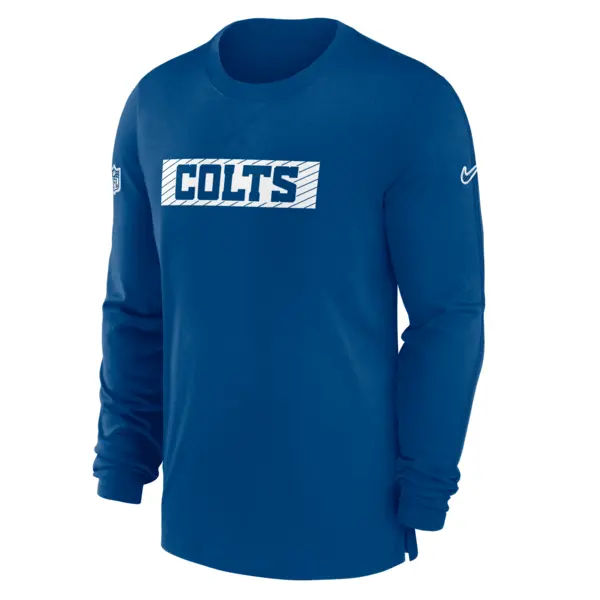 Nike Indianapolis Colts Sideline Player Team Issue Dri-fit Long-sleeve Top - Blue
