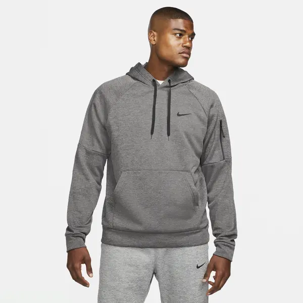 Nike Therma Therma-fit Hooded Fitness Pullover - Grey